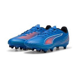 Fußballschuh Puma "ULTRA 6 PLAY FG/AG", Damen, Gr. 42, weiß (ultra blau, Puma weiß, glowing rot), Synthetik, Schuhe, für Rasenplätze