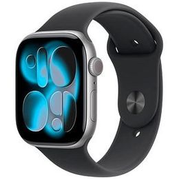 Apple Watch Series 11 46 mm Aluminium (GPS+Cellular) Sportarmband M/L schwarz, space gray