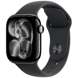Apple Watch Series 11 42 mm Aluminium (GPS) Sportarmband S/M schwarz, diamantschwarz