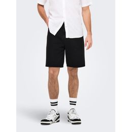 Only & Sons Shorts ONLY & SONS "ONSFADE BLACK 9087 AZG DNM SHORTS", Herren, Gr. XL, N-Gr, schwarz (schwarz denim), Web, Obermaterial: 100% Baumwolle, unifarben, loose fit knielang, Hosen Shorts