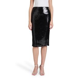 Maxirock Vera Mont "Damen Pailletten-Rock mit elastischem Bund", Damen, Gr. 34, schwarz, Obermaterial: 95% Polyester, 5% Elasthan. Futter: 100% Polyester., eng kniebedeckend, Röcke
