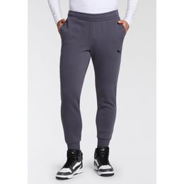 Jogginghose Puma "ESS+ LOGO LAB CAT SWEATPANTS FL CL", Herren, Gr. XL, N-Gr, grau (galactic gray), Fleece, Obermaterial: 66% Baumwolle, 34% Polyester, bedruckt, regular fit normal, Hosen, Jogginghose
