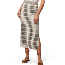 Midirock Zero "Damen Strickrock mit Streifen", Damen, Gr. 42, creamnature, Strick, Obermaterial: 83% Viskose, 17% Polyamid. Ärmelfutter: ohne Futter., gestreift, figurbetont lang, Röcke, Plain/ohne Details