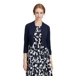 Sweatjacke Vera Mont "Damen Bolero-Jacke figurbetont", Damen, Gr. 36, blau (night sky), Jersey, Obermaterial: 95% Polyester, 5% Elasthan., schmal normal, V-Ausschnitt, Sweatjacken, Nahtführung