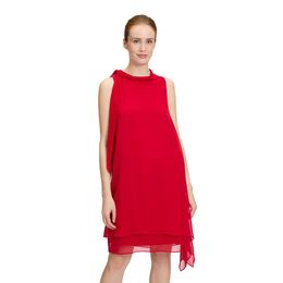 Cocktailkleid Vera Mont "Damen Cocktailkleid ohne Arm", Damen, Gr. 36, Normalgrößen, rot (rot rose), Chiffon, Obermaterial: 100% Polyester. Futter: 100% Polyester., figurumspielend kurz, amerikanischer Ausschnitt, Kleider, Schluppe