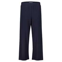BETTY & CO Culotte BETTY & CO "Damen Culotte mit elastischem Bund", Damen, Gr. 40, Normalgrößen, blau (dunkelblau), Obermaterial: 67% Viskose, 29% Polyester, 4% Elasthan., figurumspielend 7/8-Länge, Hosen