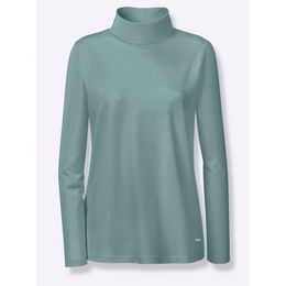 Rollkragenshirt Casual Looks "Rollkragen-Shirt", Damen, Gr. 36, grün (jade), 95% Baumwolle, 5% Elasthan, unifarben, Shirts