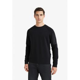 Sweatshirt BOSS Green "CN Urban Tech", Herren, Gr. L, schwarz (schwarz001), Sweatware, Obermaterial: 39% Baumwolle, 39% Modal, 17% Polyester, 5% Elasthan, unifarben, regular fit hüftlang, Rundhals, Sweatshirts, mit Ärmeltasche