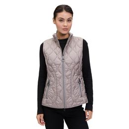 Strickweste Betty Barclay "Damen Steppweste mit Stehkragen", Damen, Gr. 42, braun (hellbraun), Obermaterial: 100% Polyamid., figurumspielend, Westen