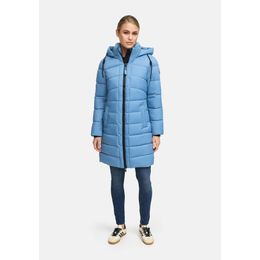 Winterjacke Marikoo "Kaltnäschen", Damen, Gr. L, blau (powder blau), Obermaterial: 100% Polyester; Futter: 100% Polyester; Wattierung: 100% Polyester; Ärmelfutter: 100% Polyester, Jacken, mit abnehmbarer Kapuze und hochschließendem Kragen