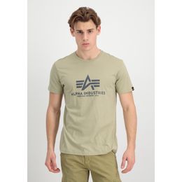 T-Shirt Alpha Industries "Basic T-Shirt BL", Herren, Gr. L, grün (light olive), Obermaterial: 100% Baumwolle, Shirts