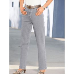 Bequeme Jeans CLASSIC, Damen, Gr. 23, Kurzgrößen, grau (grau, denim), 78% Baumwolle, 20% Polyester, 2% Elasthan, unifarben, lang, Jeans