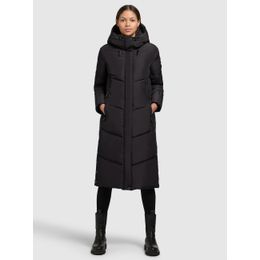 Steppmantel Khujo "SONJE6", Damen, Gr. L, schwarz, 100% Polyester, unifarben, loose fit, eingesetzt elastischer Bund, Mäntel