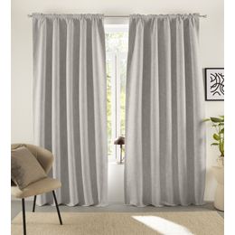 Verdunkelungsvorhang "Marusha" Gr. 1, beige (taupe), B:135cm H:145cm, Polyester, Polyester, LeGer Home by Lena Gercke, Gardinen, Verdunkelnder Vorhang, blickdicht, Leinenoptik, verschiede Größen