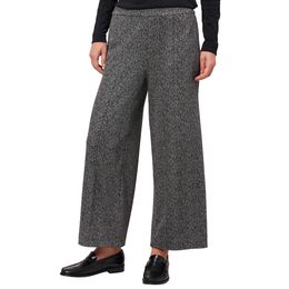 Stoffhose Zero "Damen Jacquard-Hose weites Bein 26 Inch", Damen, Gr. 44, Normalgrößen, schwarz (schwarzcream), Obermaterial: 52% Polyester, 46% Viskose, 2% Elastan. Ärmelfutter: ohne Futter., figurbetont lang, Hosen, Plain/ohne Details