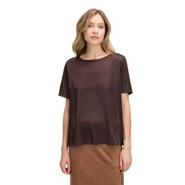 Schlupfbluse Betty Barclay "Damen Schlupfbluse mit Rundhalsausschnitt", Damen, Gr. 42, braun (light maroon), Satin, Obermaterial: 97% Polyester, 03% Elasthan., figurumspielend normal, Rundhals, Blusen