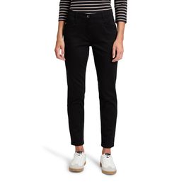 Stoffhose Betty Barclay "Damen Casual-Hose Slim Fit", Damen, Gr. 40, Normalgrößen, schwarz, Obermaterial: 64% Baumwolle, 33% Polyester, 3% Elasthan., slim fit 7/8-Länge, Hosen, Passenabtrennung