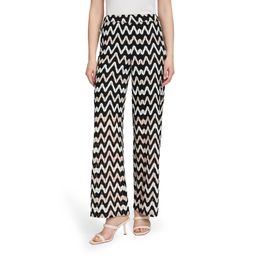 BETTY & CO Schlupfhose BETTY & CO "Damen Schlupfhose mit Struktur", Damen, Gr. 42, Normalgrößen, schwarz (schwarz, braun), Obermaterial: 100% Polyester. Futter: 100% Polyester., gerade lang, Hosen, Material