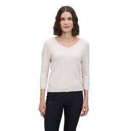 Strickpullover Betty Barclay "Damen Feinstrickpullover mit V-Ausschnitt", Damen, Gr. 36, beige (light beige melange), Strick, Obermaterial: 50% Viskose, 27% Polyamid, 23% Polyester., figurumspielend normal, V-Ausschnitt, Pullover