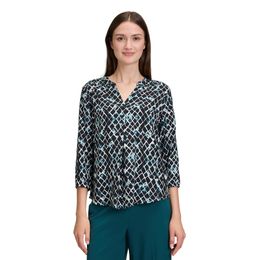 BETTY & CO Schlupfbluse BETTY & CO "Damen Schlupfbluse mit Print", Damen, Gr. 36, schwarz (mint, schwarz), Obermaterial: 100% Viskose., figurumspielend normal, Rundhals, Blusen