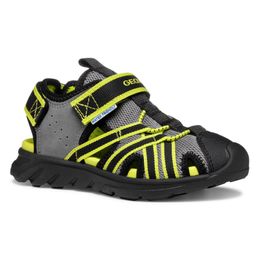Sandale Geox "J SANDAL AIRADYUM BO", Kinder, Gr. 28, grau (grau, neon), Synthetik, Textil, Sportlich, Schuhe, Wasserschuh, Badeschuh, Trekkingsandale mit geschütztem Zehenbereich