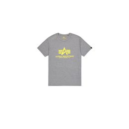 T-Shirt Alpha Industries "Basic T-Shirt BL", Herren, Gr. L, schwarz (charcoal heather), Obermaterial: 100% Baumwolle, Shirts