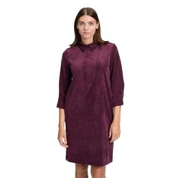 BETTY & CO Druckkleid BETTY & CO "Damen Casual-Kleid mit Kragen", Damen, Gr. 36, Normalgrößen, lila (schwarz aubergine), Obermaterial: 89% Polyester, 10% Polyamid, 1% Elasthan., lässig geschnitten kurz, Kleider