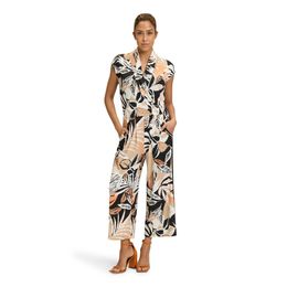 Overall Betty Barclay "Damen Jumpsuit mit Eingrifftaschen", Damen, Gr. 36, schwarz (schwarz, braun), Jersey, Obermaterial: 95% Polyester, 5% Elasthan. Besatz: 94% Polyester, 6% Elasthan., figurumspielend, Overalls, Form