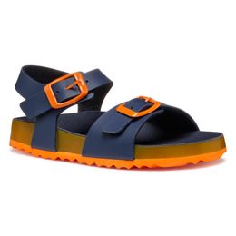 Sandale Geox "J GHITA BOY", Kinder, Gr. 30, blau (navy, orange), Synthetik, Schuhe, Sommerschuh, Schnallenschuh mit Fußbett