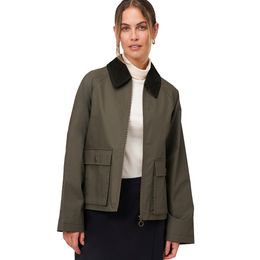 Fieldjacket Zero "Damen Jacke beschichtet mit Cordkragen", Damen, Gr. 34, deep forest night, Web, Obermaterial: 100% Baumwolle. Ärmelfutter: ohne Futter., beschichtet, figurumspielend, Jacken
