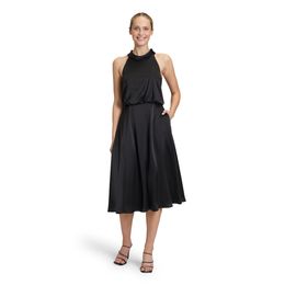 Cocktailkleid Vera Mont "Damen Cocktailkleid mit Stehkragen", Damen, Gr. 34, Normalgrößen, schwarz, Satin, Obermaterial: 98% Polyester, 2% Elasthan. Futter: 100% Polyester., festlich, figurumspielend kurz, amerikanischer Ausschnitt, Kleider, Material