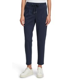 BETTY & CO Stretch-Hose BETTY & CO "Damen Stretch-Hose mit Eingrifftaschen", Damen, Gr. 36, Normalgrößen, blau (dunkelblau), Obermaterial: 53% Baumwolle, 38% Polyamid, 9% Elasthan., figurbetont 7/8-Länge, Hosen, Material