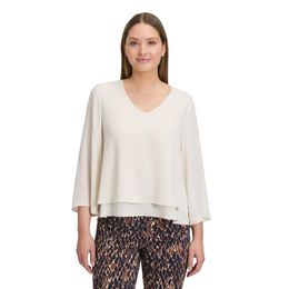Schlupfbluse Betty Barclay "Damen Schlupfbluse unifarben", Damen, Gr. 36, beige, Obermaterial: 100% Polyester., figurumspielend normal, V-Ausschnitt, Blusen