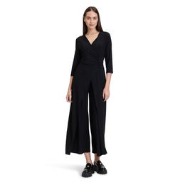 Overall Cartoon "Damen Jumpsuit mit weitem Bein", Damen, Gr. 46, schwarz, Obermaterial: 95% Polyester, 05% Elasthan., tailliert, V-Ausschnitt, Overalls