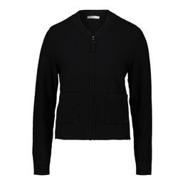 BETTY & CO Strickjacke BETTY & CO "Damen Strick-Cardigan mit Reißverschluss", Damen, Gr. 40, schwarz, Strick, Obermaterial: 50% Viskose, 30% Polyester, 20% Polyamid., Casual, lässig geschnitten normal, Strickjacken