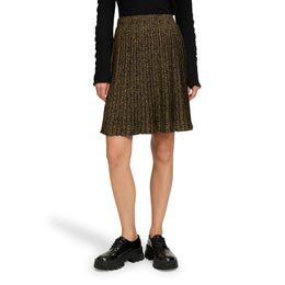 Minirock Cartoon "Damen Plisseerock mit Print", Damen, Gr. 44, schwarz (schwarz, braun), Obermaterial: 100% Polyester. Futter: 96% Viskose, 4% Elasthan., ausgestellt knielang, Röcke, Muster