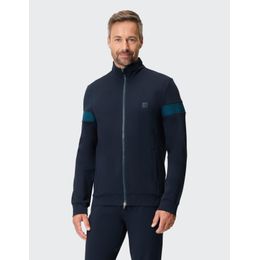Sweatjacke Joy Sportswear "SWEATJACKE BERND", Herren, Gr. 52, blau (night), Obermaterial: 75% Baumwolle, 18% Polyester, 7% Elasthan, Sportlich, Sweatjacken
