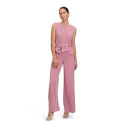 Overall Vera Mont "Damen Jumpsuit mit weitem Bein", Damen, Gr. 34, rosa (desert rose), Crêpe, Obermaterial: 95% Polyester, 5% Elasthan. Futter: 100% Polyester., ausgestellt, U-Boot-Ausschnitt, Overalls, Bunddetail
