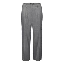 Stoffhose Betty Barclay "Damen Casual-Hose mit Bügelfalte", Damen, Gr. 34, Normalgrößen, grau (mausgrau), Obermaterial: 63% Polyester, 35% Viskose, 2% Elasthan., Basic, relaxed fit 7/8-Länge, Hosen