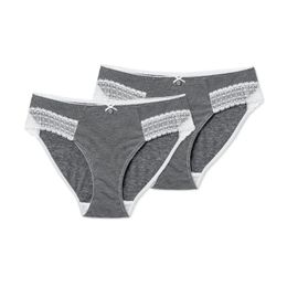 Tchibo - 2 Slips - Damen - Gr. M - weiß/gestreift