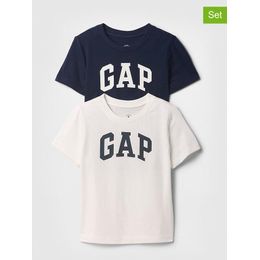 GAP 2er-Set: Shirts in Dunkelblau/ Weiß - 56% | Größe 92 | Baby-shirts