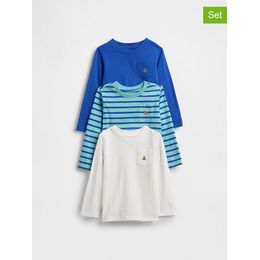 GAP 3er-Set: Longsleeves in Blau/ Hellblau/ Weiß - 59% | Größe 74/80 | Baby-langarmshirts