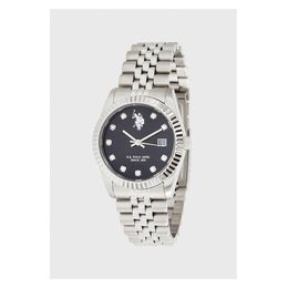 U.S. Polo Assn. Quarzuhr in Silber/ Schwarz - 73% | Damen-uhren