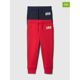 GAP 2er-Set: Sweathosen in Dunkelblau/ Rot - 60% | Größe 74/80 | Babyhosen