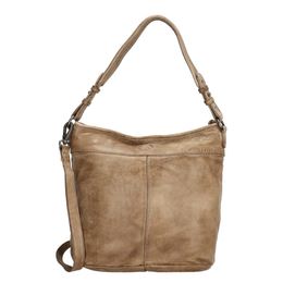 HIDE & STITCHES Leder-Schultertasche in Beige - (B)34 x (H)30 x (T)9 cm - 34% | Damen-taschen