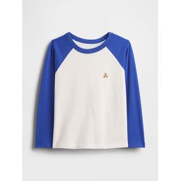 GAP Longsleeve in Wei&szlig;/ Blau - 46% | Gr&ouml;&szlig;e 110 | Baby-langarmshirts