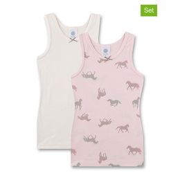 Sanetta 2er-Set: Hemdchen in Weiß/ Rosa - 52% | Größe 92 | Kinder-waesche