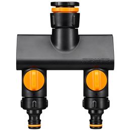 Fiskars 2-Wege-Ventil "Comfort" in Schwarz/ Orange - 10% | Gartendekoration