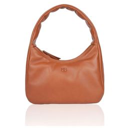 Bellicci Leder-Schultertasche "Kimbry" in Hellbraun - (B)27 x (H)22 x (T)8 cm - 56% | Damen-taschen