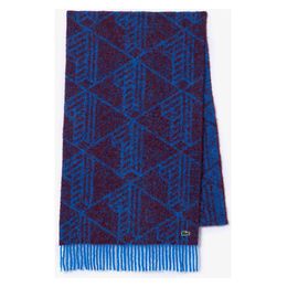 Lacoste Wollschal in Blau/ Bordeaux - 43% | Damen-schals-tuecher